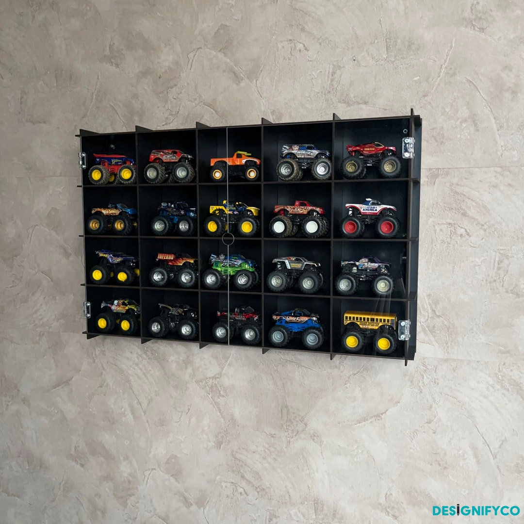 OLD BLACK Monster Trucks Display Shelf With Cover Options ,monster ...