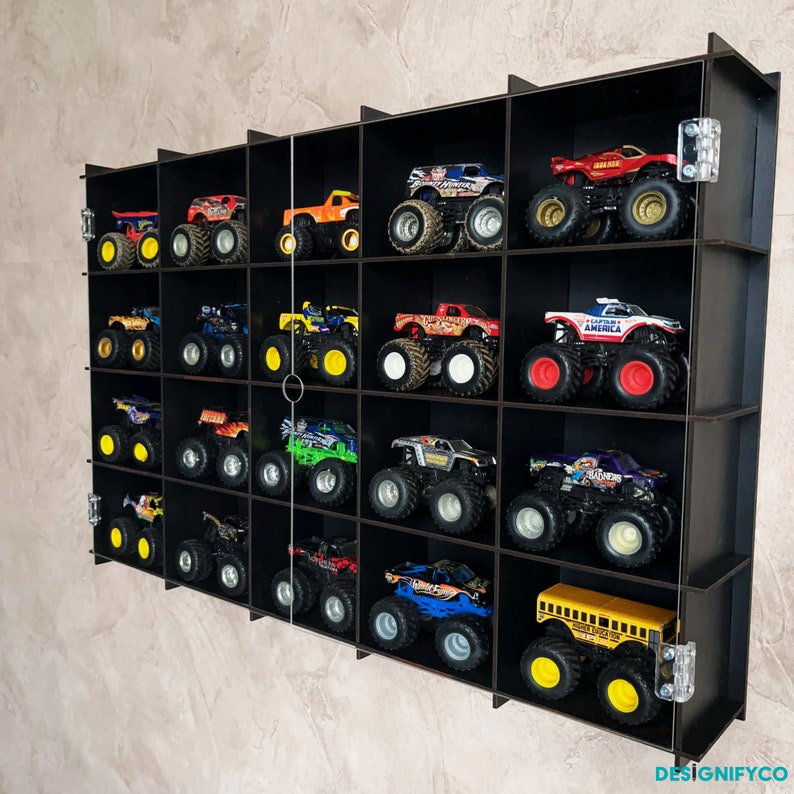 OLD BLACK Monster Trucks Display Shelf With Cover Options ,monster ...