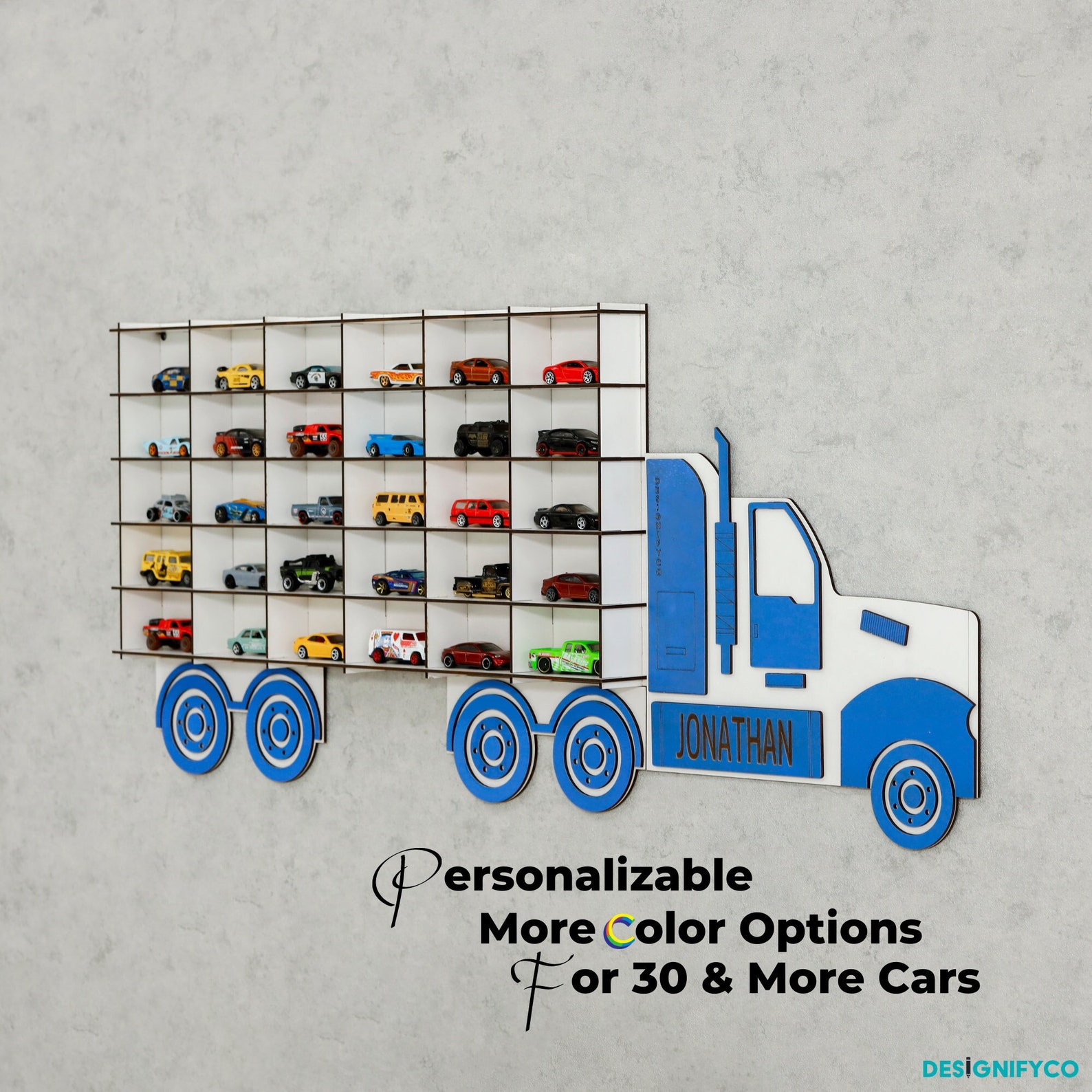BLUE Toy Car Display Casewall Mounted Displaytoy Car Display - Etsy