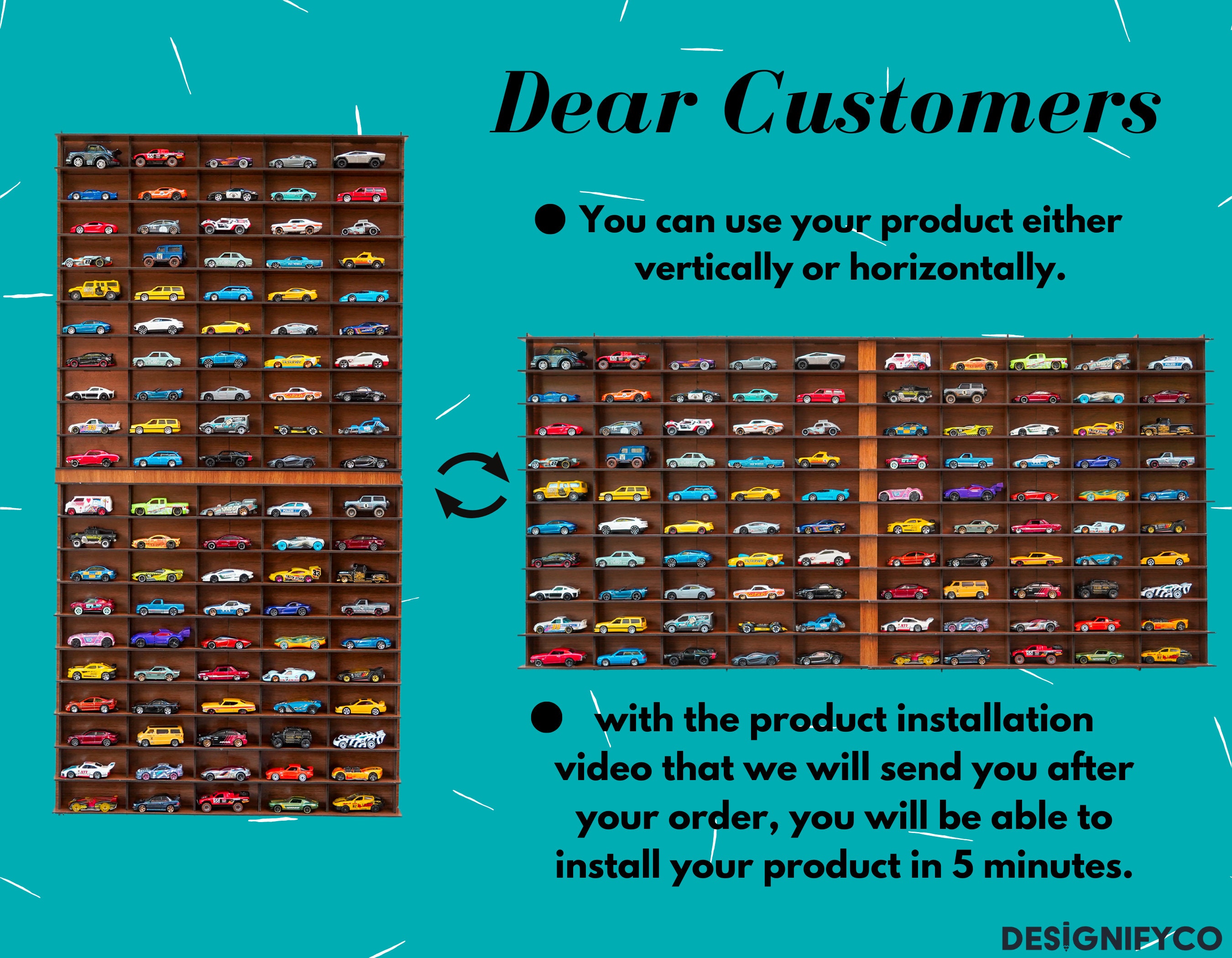 Toy Car Organizer for 100 Cars | Toy Car Display Case| Diecast Car ...