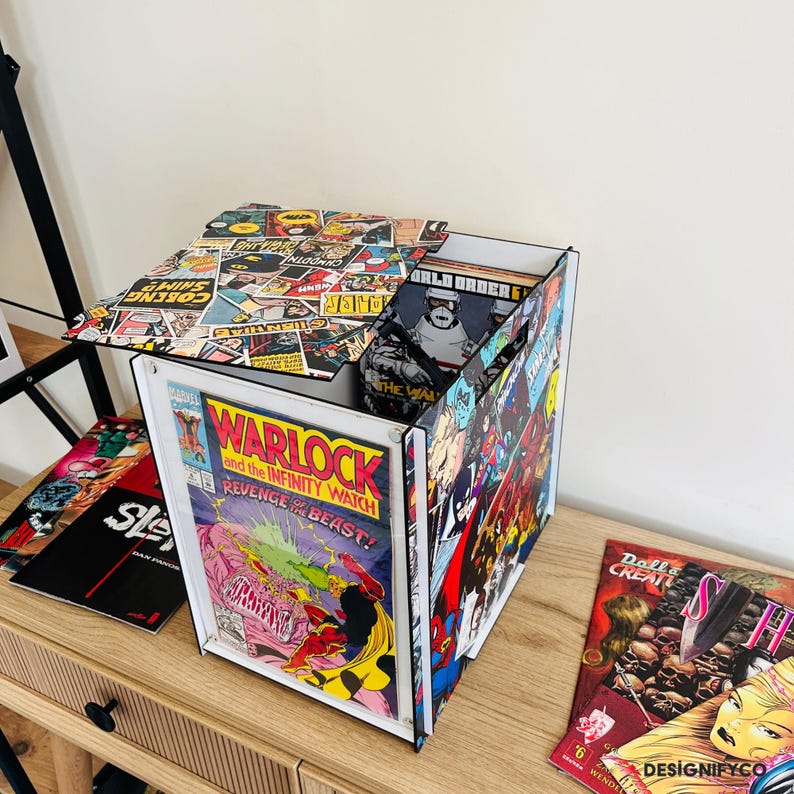 Comic Book Storage Box With Lid – Wooden Organizer for Collectors ...