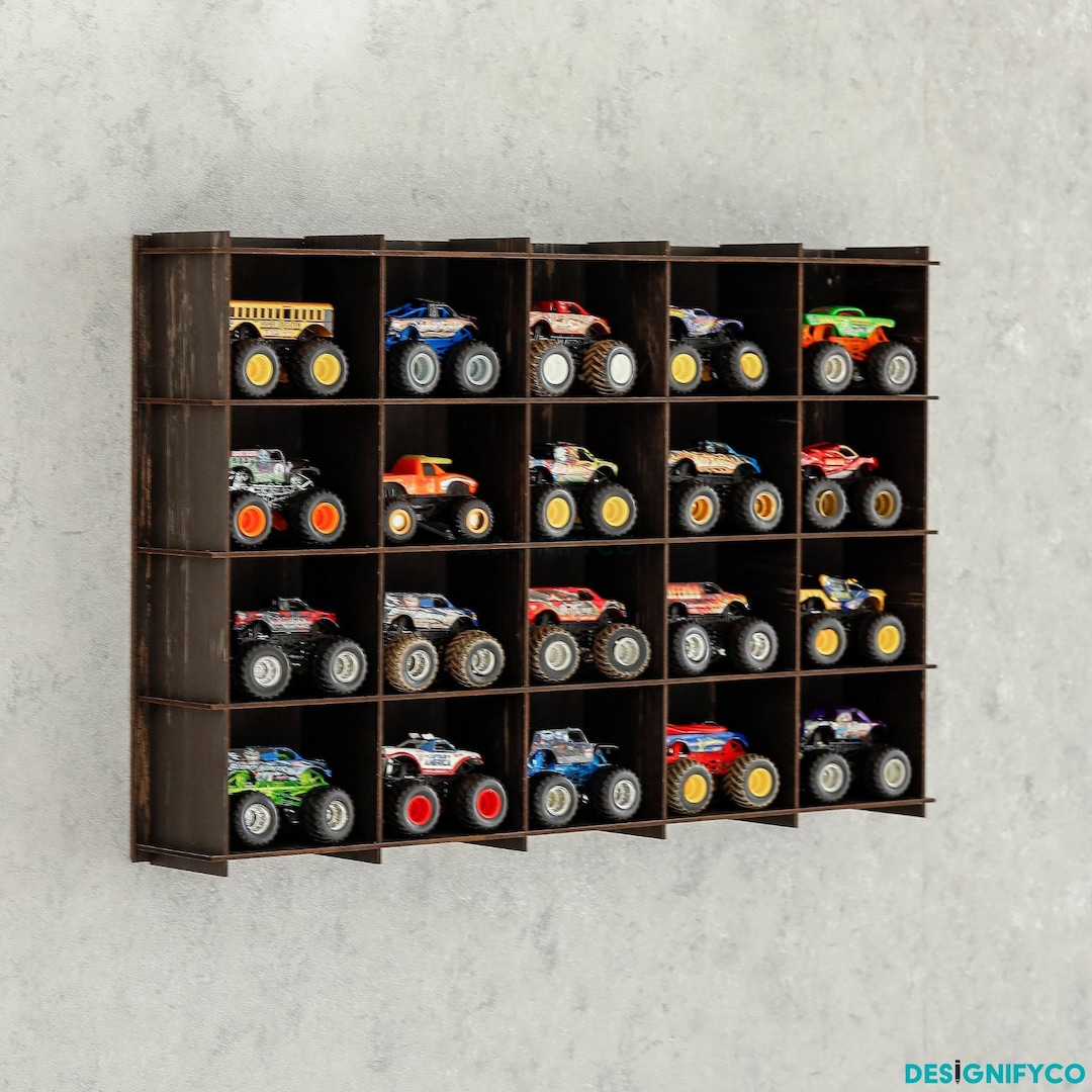 OLD BLACK Monster Trucksdisplay Shelf,monster Truck Display Case|wall ...
