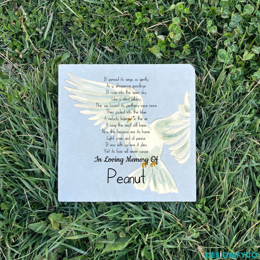 Personalized White Dove Memorial Stone - Custom Name Engraved, UV ...
