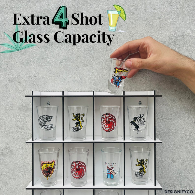 12 Color Option,20 Shot Glass Display,shot Glass Shelves,shot Glass ...