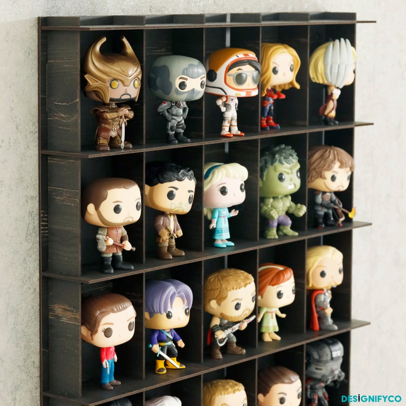 Old Black Pop Display Case ,vinyl Figure Shelf , Display Shelves for 20 ...