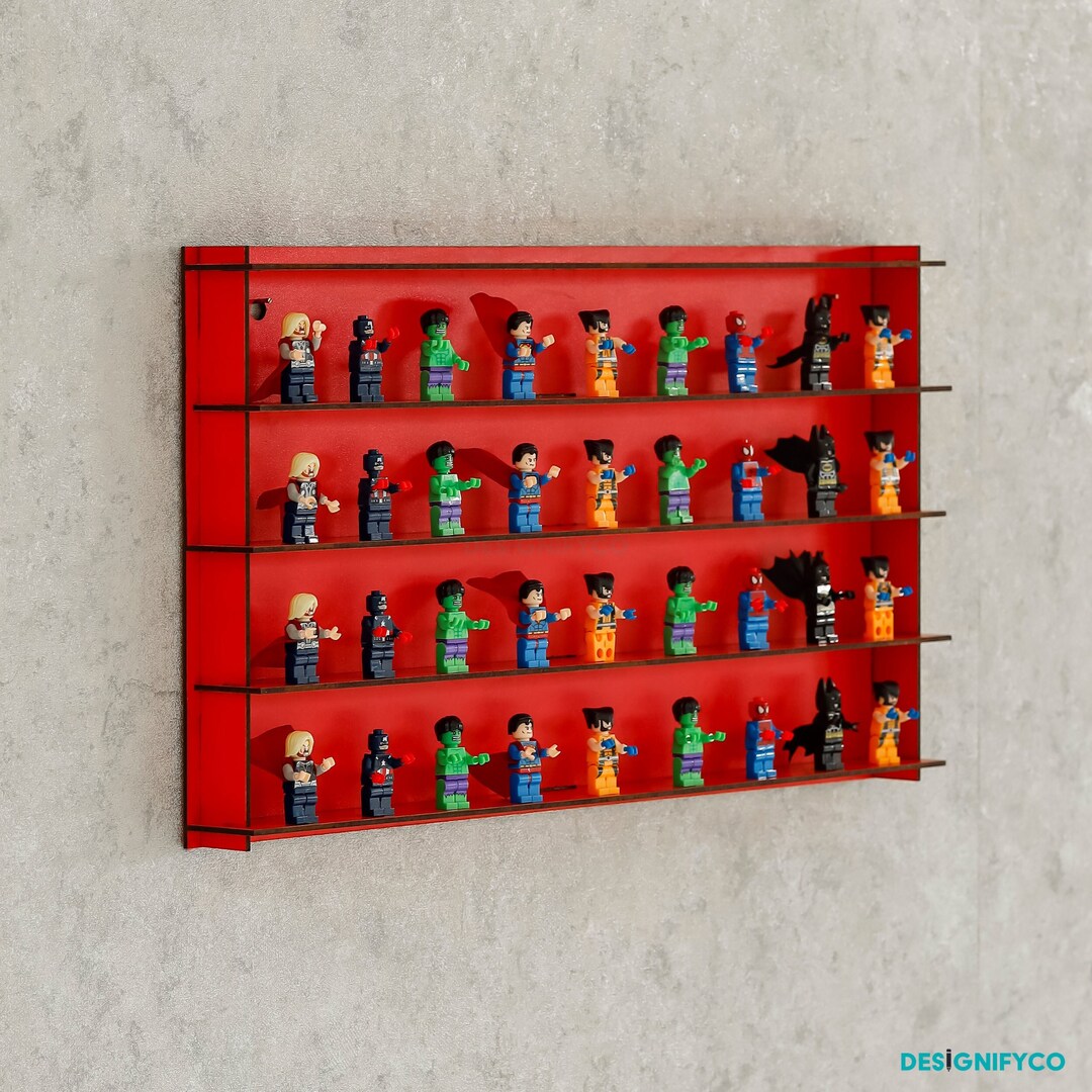 Red Minifigure Display Case Shelves,minifigure Display Case Cabinet ...