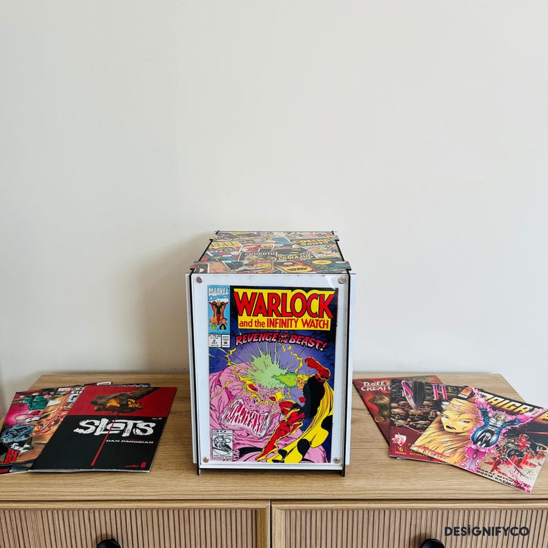 Comic Book Storage Box With Lid – Wooden Organizer for Collectors ...