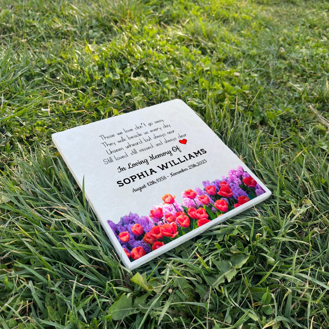 Personalized Memorial Stone - Custom Tribute UV Printed Garden Stone ...
