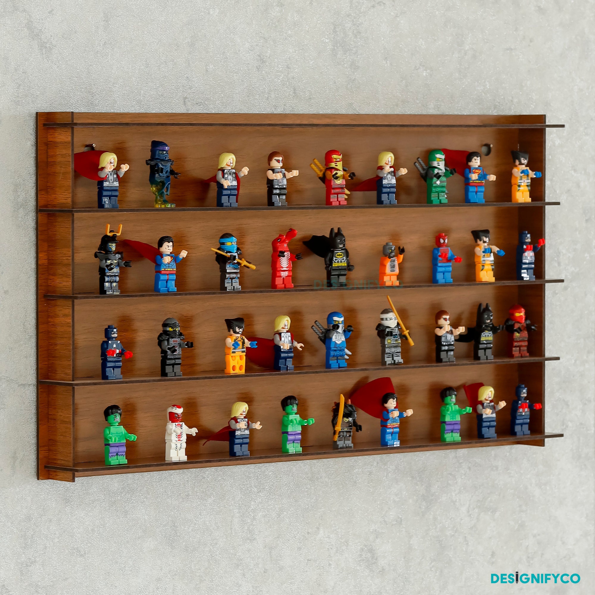 Walnut Minifigure Display Case Shelves,minifigure Display Case Cabinet ...