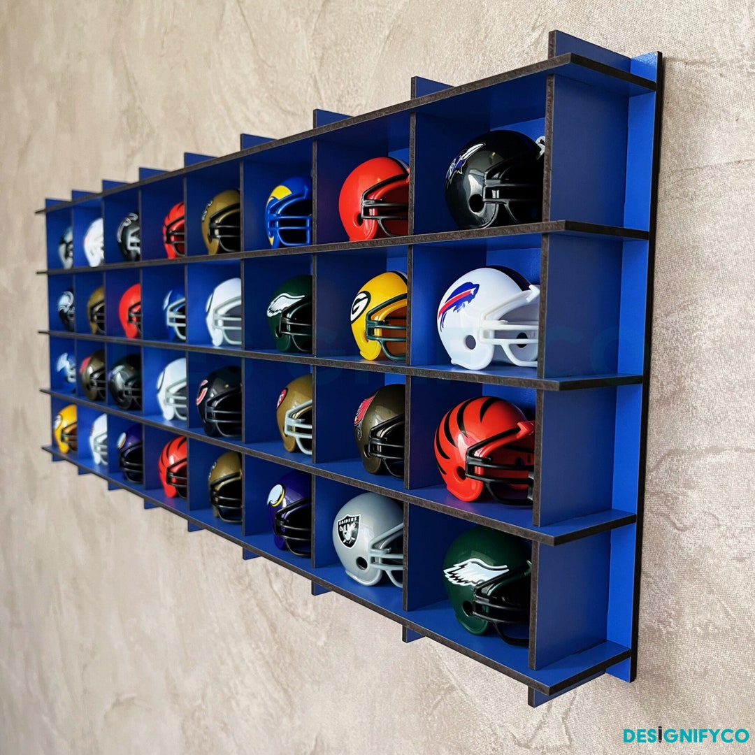 32 Mini Football Helmets Display Case,hockey Memorabilia Organizer Rack ...