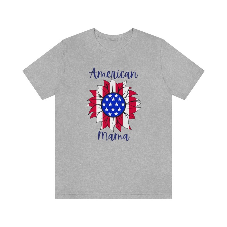 Women's Patriotic Graphic American Mama Short Sleeve USA Tee, Fourth of ...
