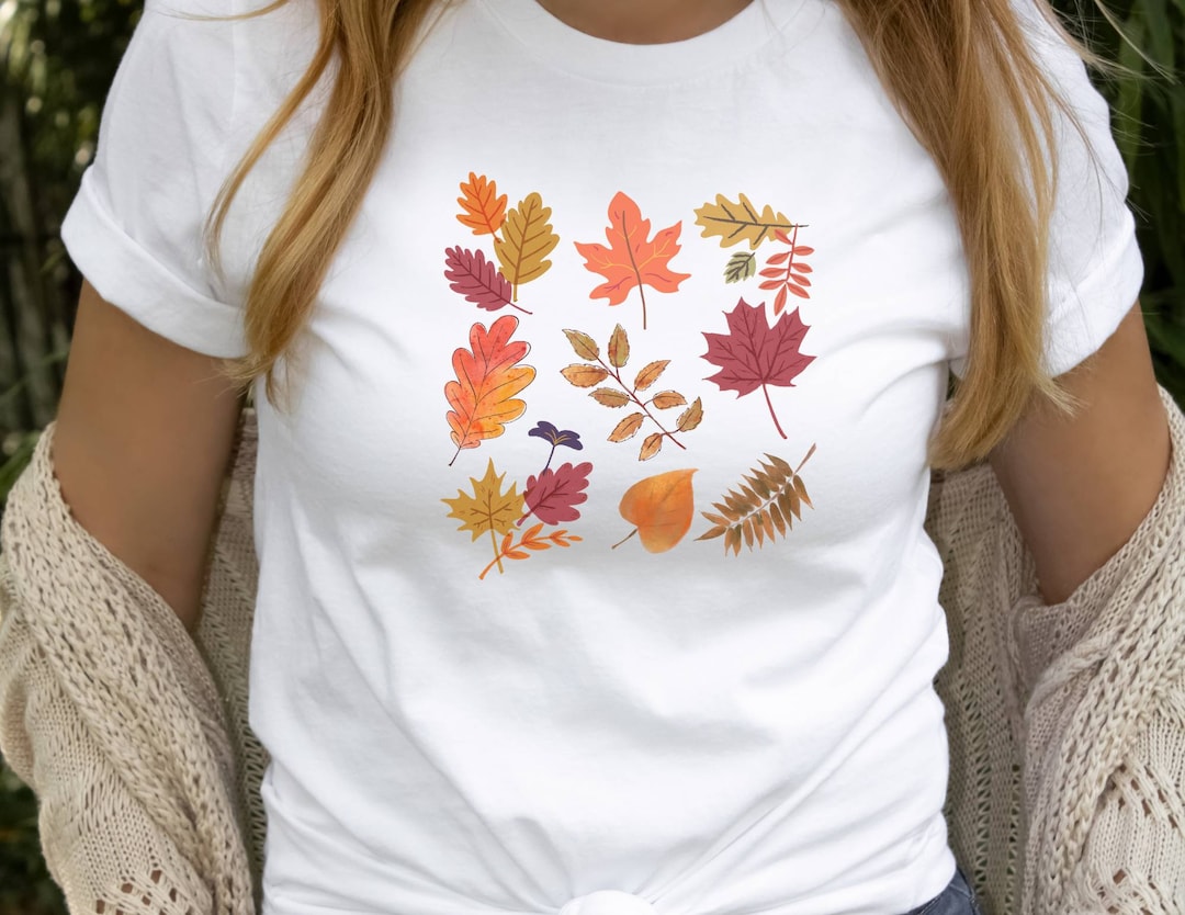 Falling Leaves Shirt, Hello Fall Tshirt, Autumn Leaves Shirts - Etsy
