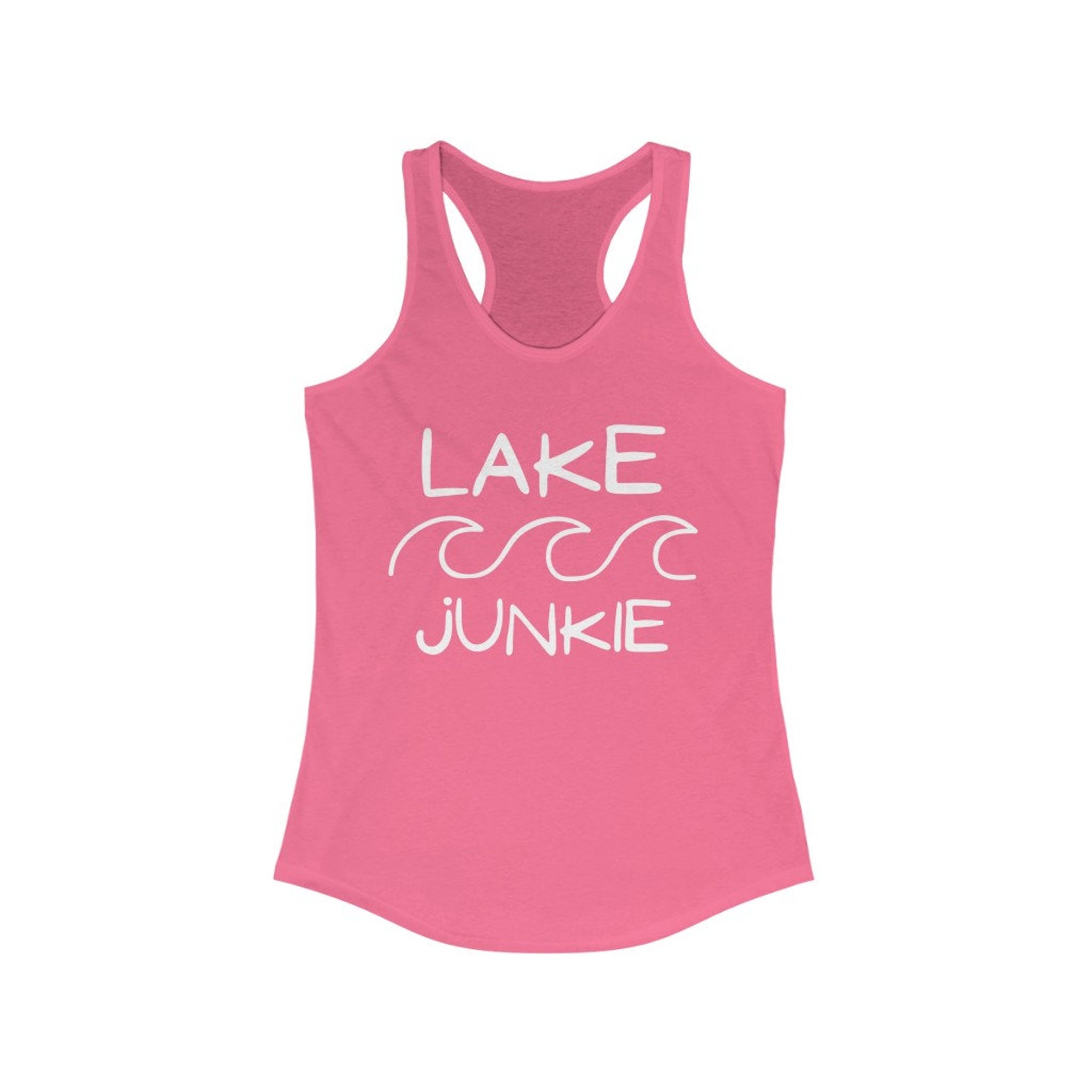 Women's Pink Lake Junkie Graphic Racerback Tank - Etsy