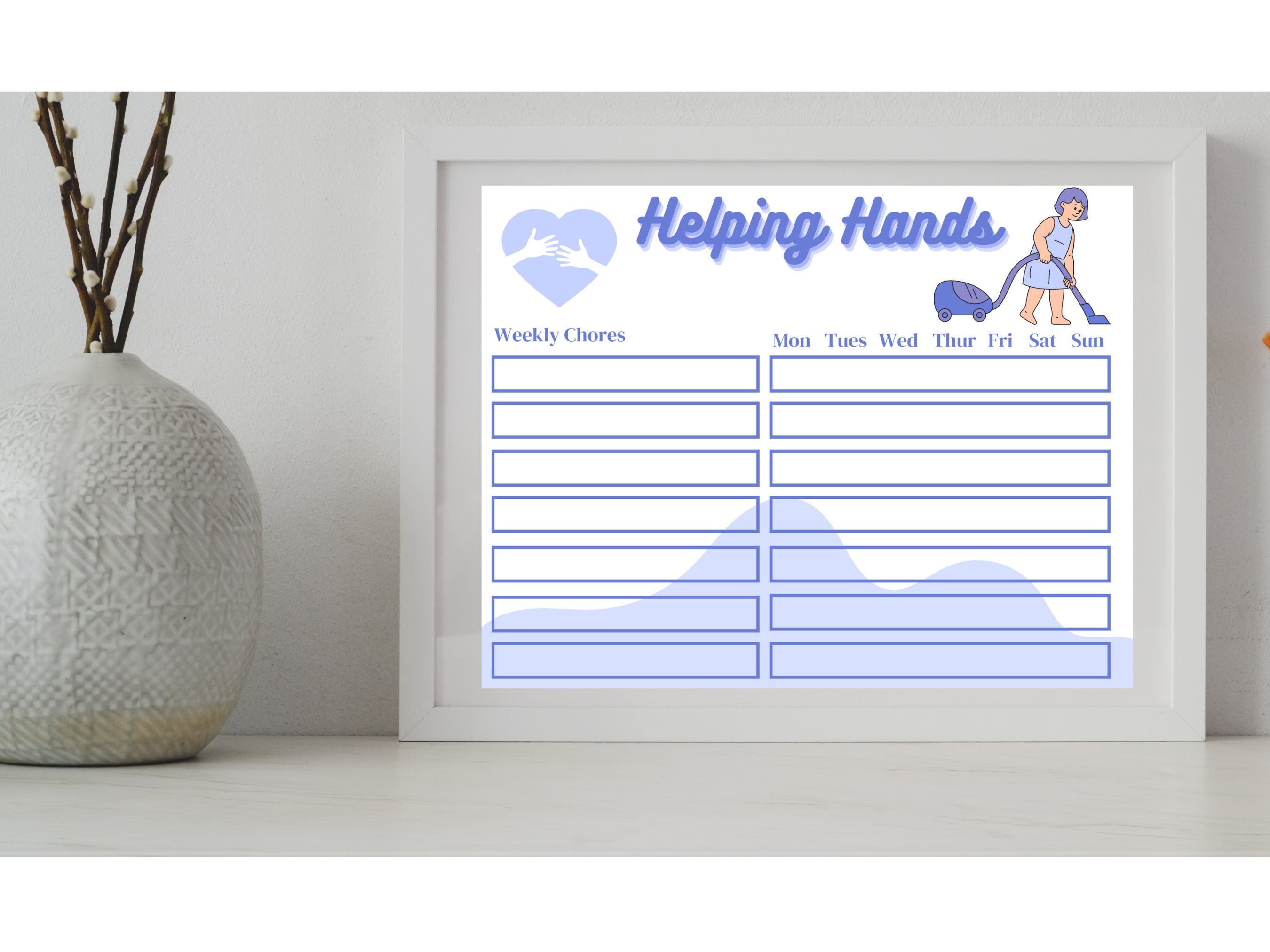Digital Chore Chart | Printable Template | Editable | Reusable | for ...