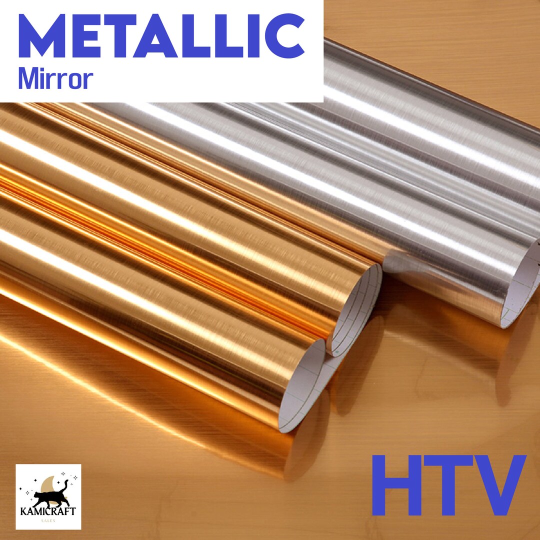 Metallic Mirror HT HTV Iron on Heat Transfer Vinyl 20 Sheets and Rolls ...