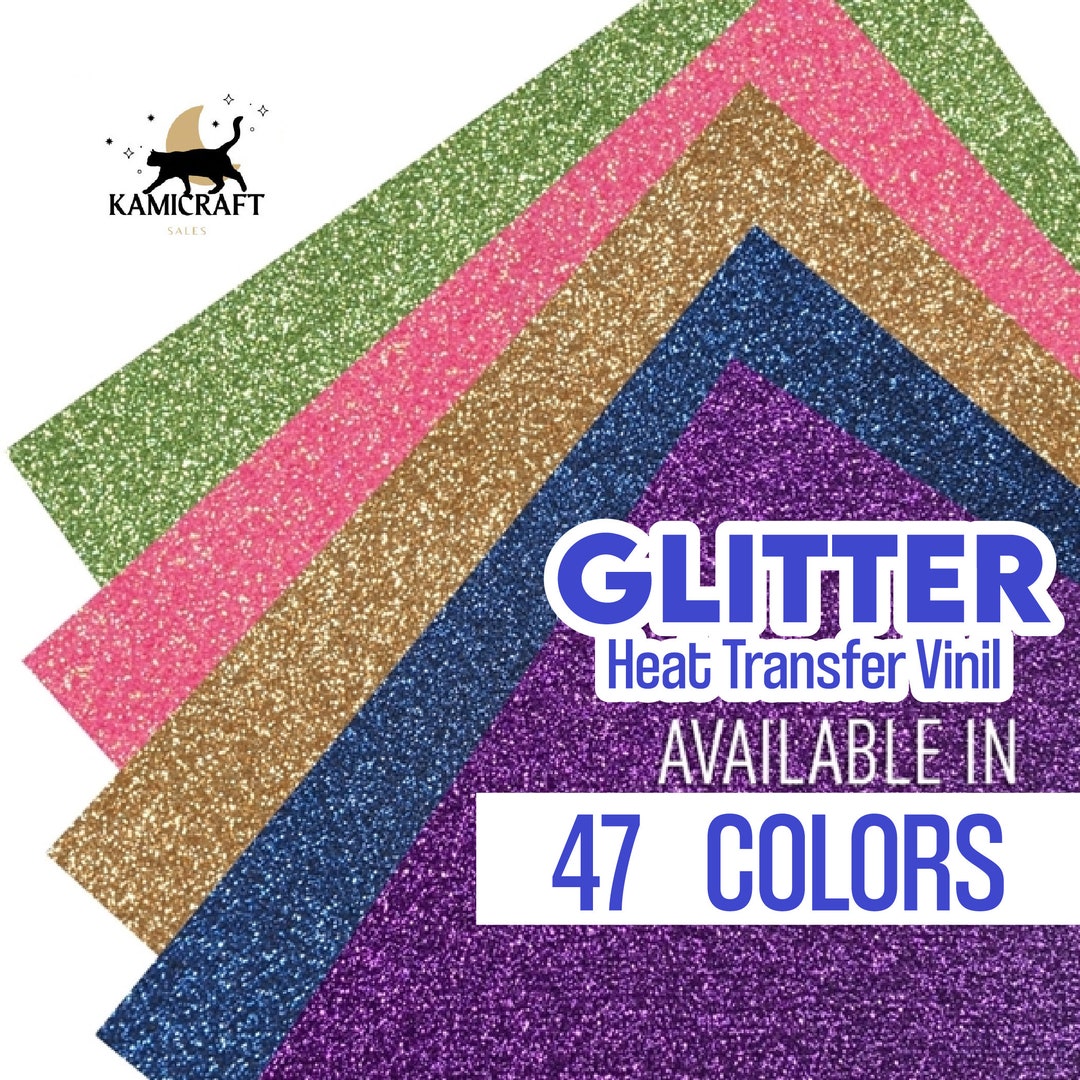 Glitter HTV 10" X 12", 10 Sheets Pack Different Colors, HTV Glitter ...