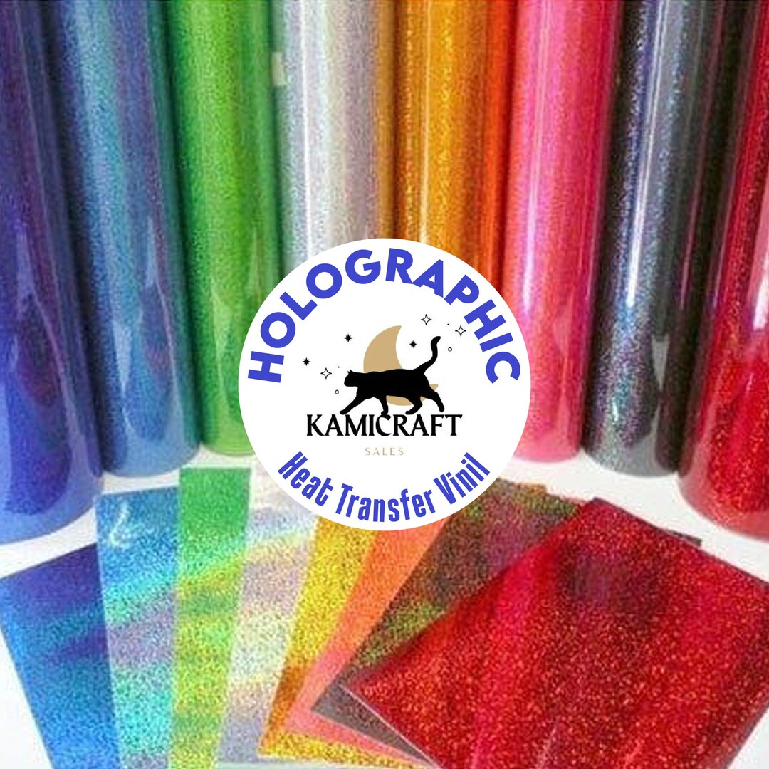 Holographic Heat Transfer Vinyl,10''x5ft Metallic Silver Iron on Htv ...