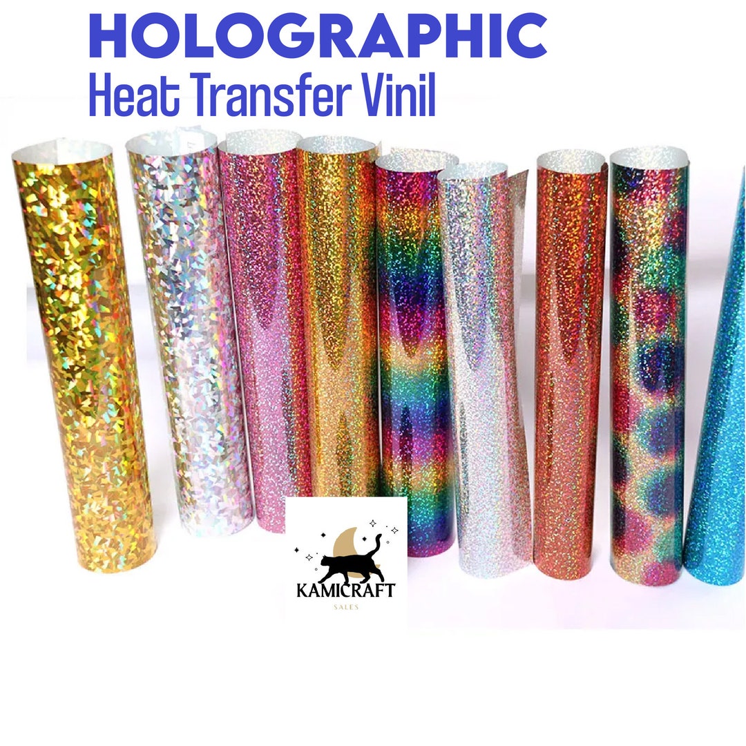Holographic HTV - Iron on - Heat Transfer Vinyl 12"x20" - Silhouette ...