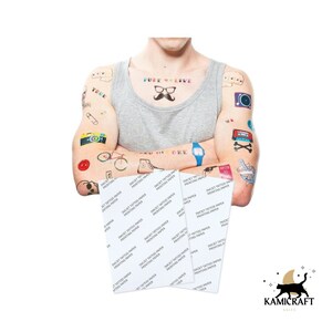 Temporary Ink Jet Ptintable TATTOO Decal Paper 5 Sheets 8.5"x11 ...
