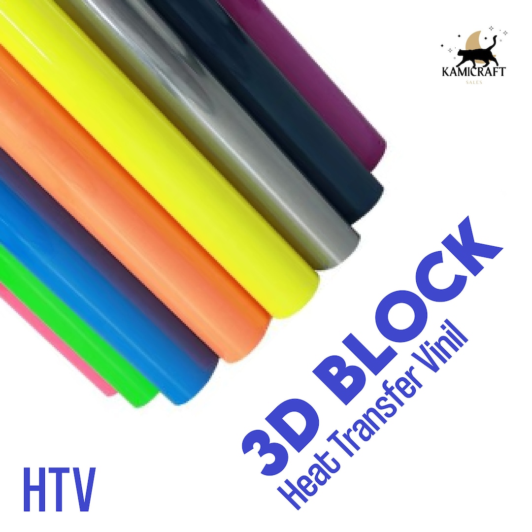 3D HTV Bulky 3D Heat Transfer Vinyl - - (750 Microns HTV) Heat Transfer ...