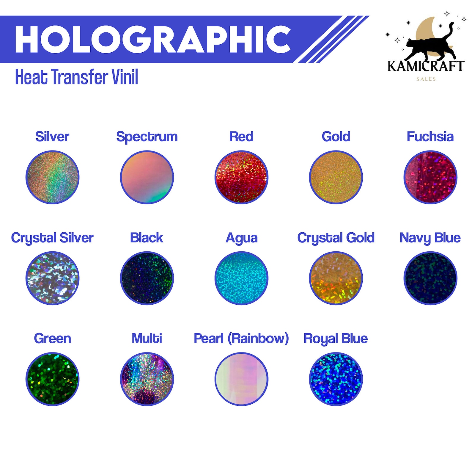 Holographic HTV Sheet Holo Heat Transfer Vinyl Tshirt Vinyl, Holograph ...