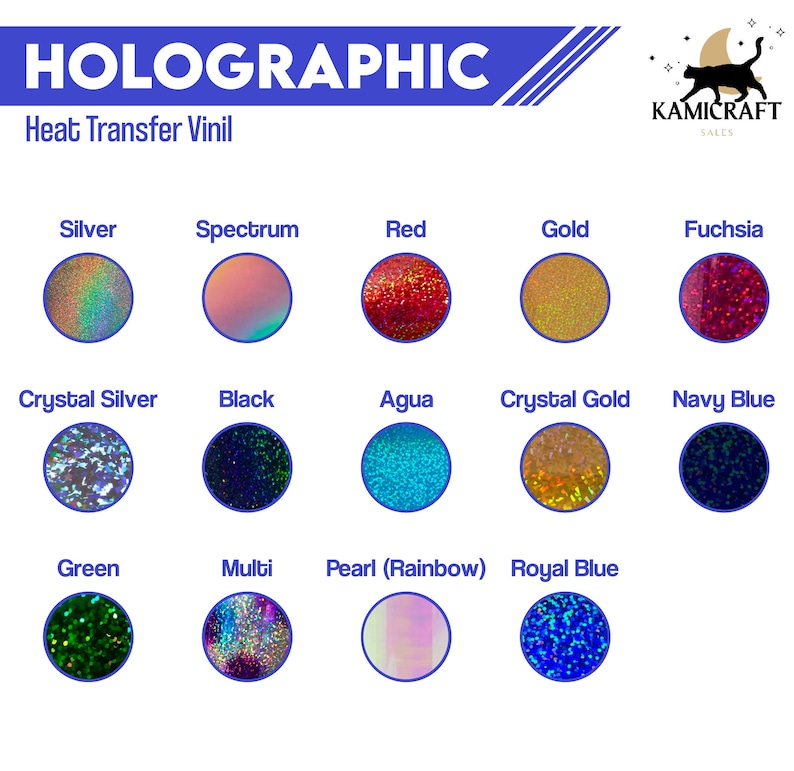 Holographic HTV Sheet Holo Heat Transfer Vinyl Tshirt Vinyl - Etsy