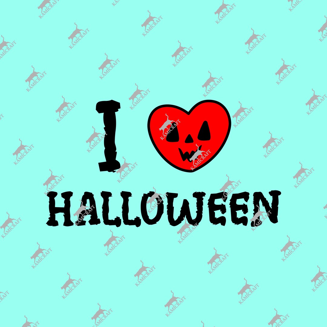I Love Halloween PNG & SVG No Background, Instant Download - Etsy