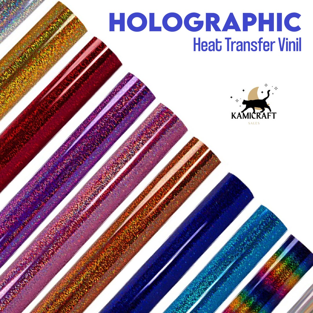 Holographic Heat Transfer Vinyl 6 Sheets Bundle 10" X 12" Iron on Vinyl ...