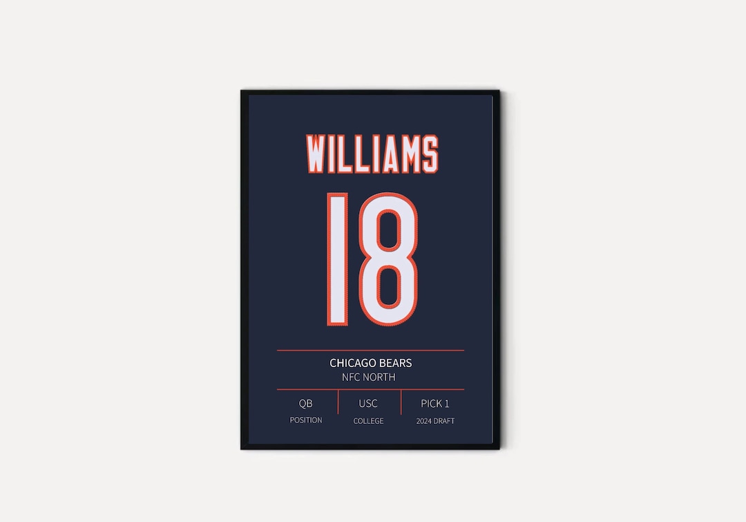 Caleb Williams Jersey Print Chicago Bears Digital Art Printable ...