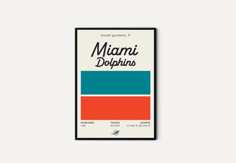 Miami Dolphins Color Swatch Printable NFL Team Colors Digital Art ...
