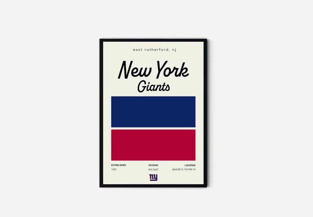 New York Giants Color Swatch Printable NFL Team Colors Digital Art ...