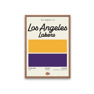 Los Angeles Lakers Color Swatch Lakers Basketball Printable NBA Team ...