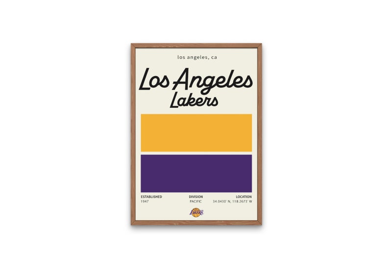 Los Angeles Lakers Color Swatch Lakers Basketball Printable NBA Team ...