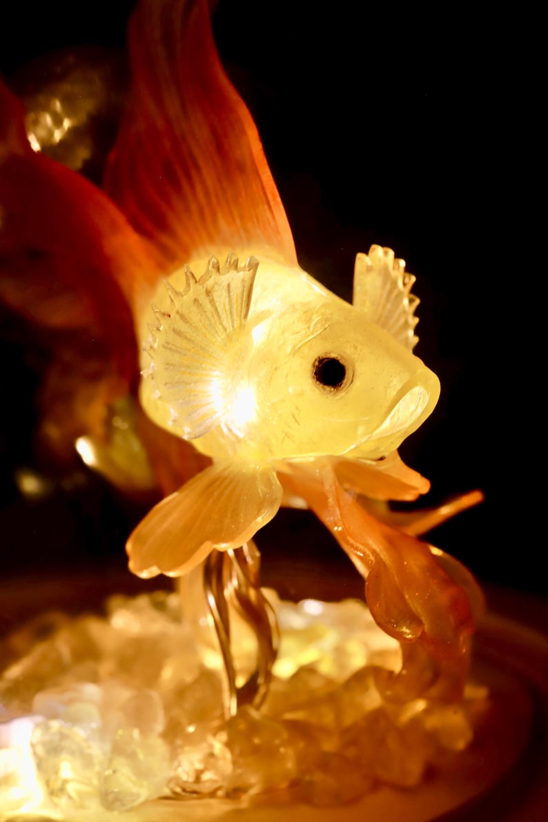 Handmade Mini Betta Fish Aquarium Lamp, Ocean Theme Ambient Mood Light ...