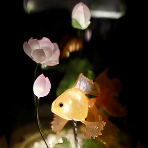 Handmade Goldfish Lotus Lamp, Koi Fish Lamp, Betta Fish Lamp, Fish ...