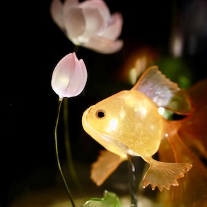 Handmade Goldfish Lotus Lamp, Koi Fish Lamp, Betta Fish Lamp, Fish ...