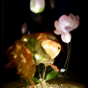 Handmade Goldfish Lotus Lamp, Koi Fish Lamp, Betta Fish Lamp, Fish ...