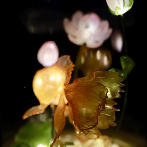 Handmade Goldfish Lotus Lamp, Koi Fish Lamp, Betta Fish Lamp, Fish ...