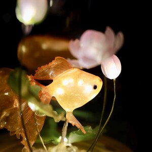 Handmade Goldfish Lotus Lamp, Koi Fish Lamp, Betta Fish Lamp, Fish ...