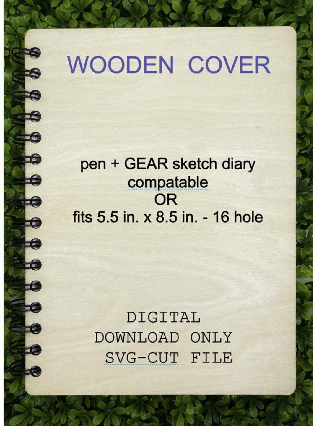 Notebook Cover Laser File, Wooden Notepad Cover, Glowforge Tested, Cut ...