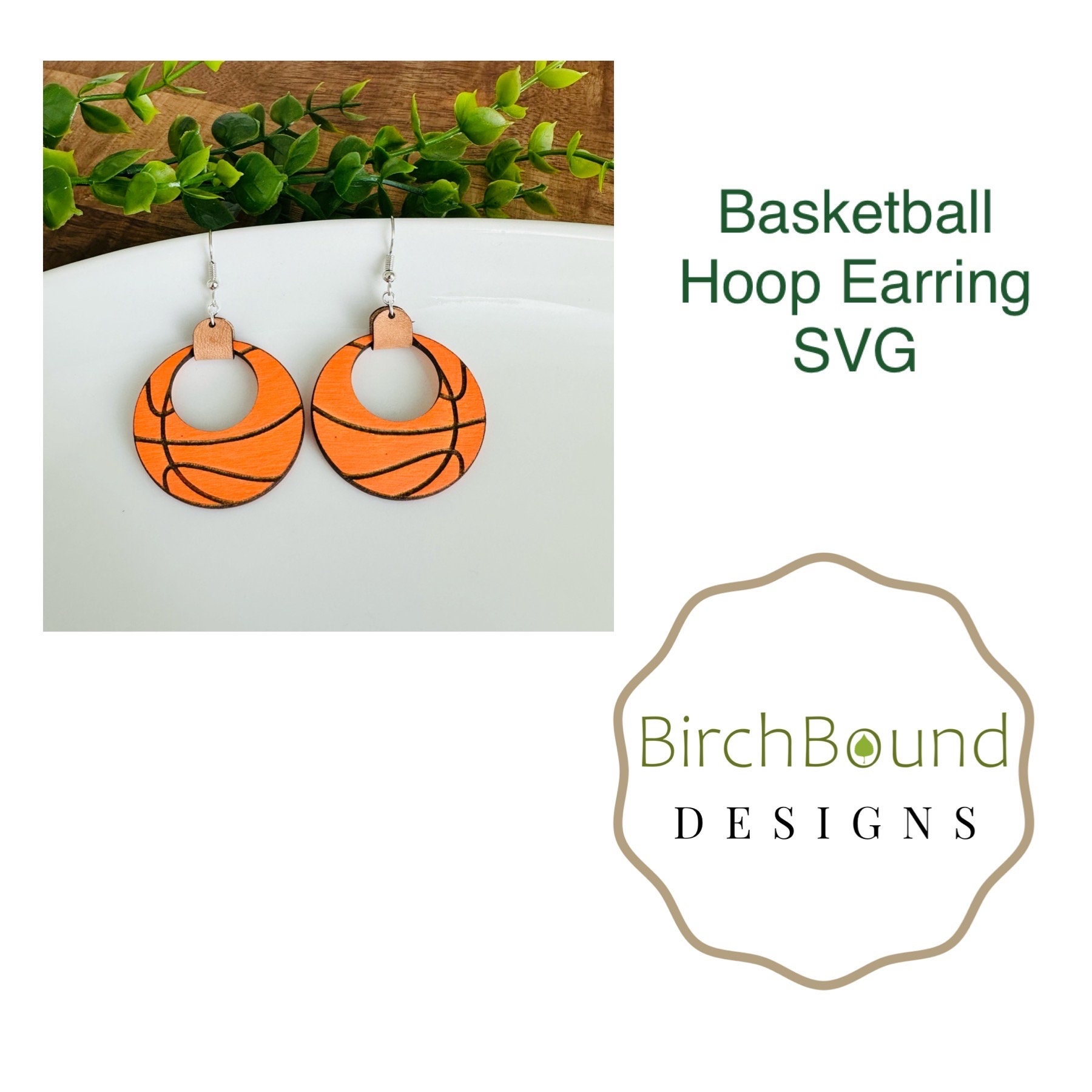 Basketball Hoop Earring SVG, Basketball Cut File Glowforge Tested ...