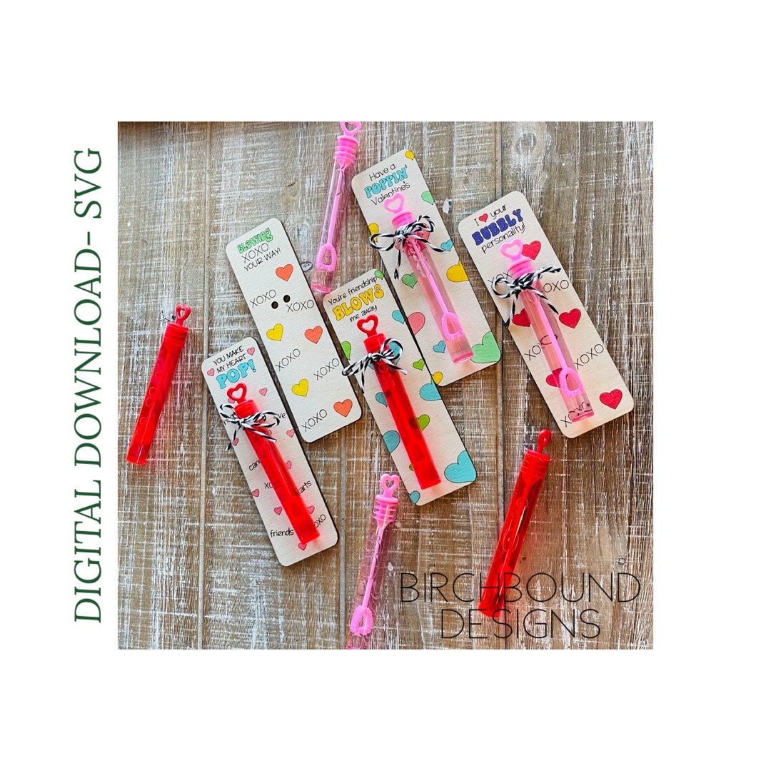 Valentine Bubble Wand Cards Svg, Digital Download, Files for Kids ...