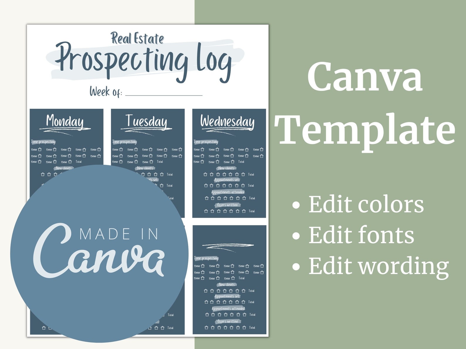 Real Estate Template | Real Estate Tracker | Real Estate Log | Real ...