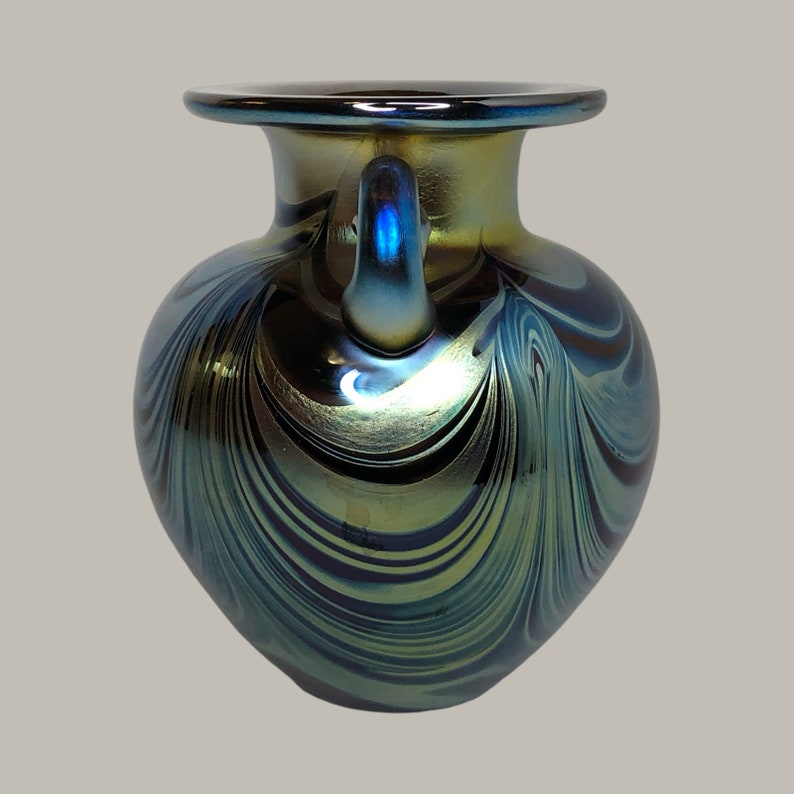 Sean O'donoghue master-blower Iridescent Art Glass Vase Australian - Etsy