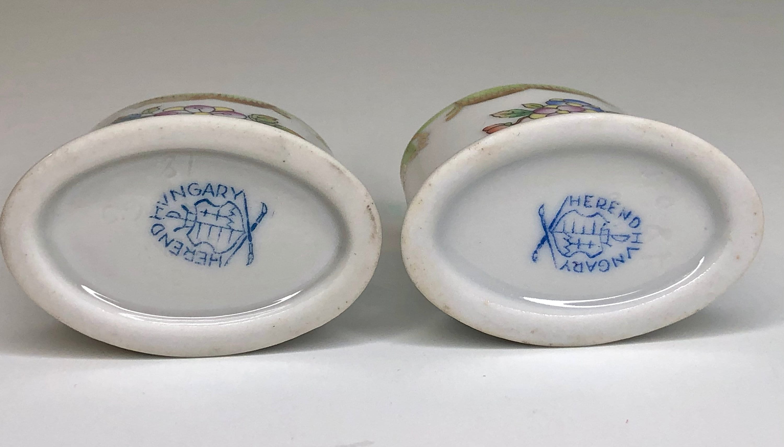 PAIR Herend Hungary Queen Victoria Oval Toothpick Holders - Etsy