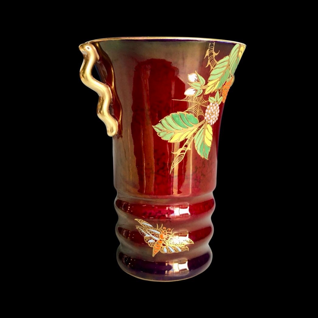 Art Deco Red Carlton-ware Rouge Royale Spider Web Luster - Etsy