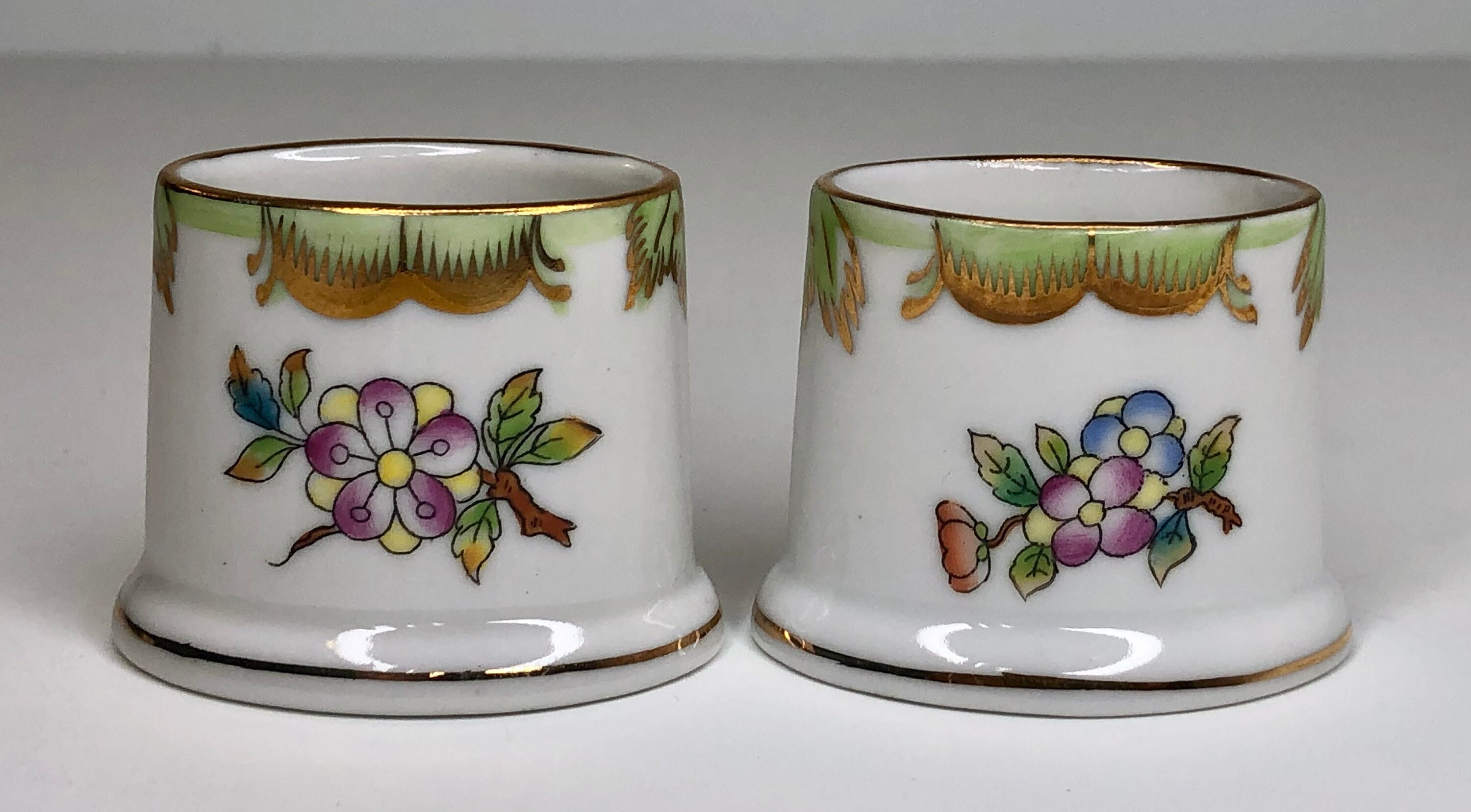 PAIR Herend Hungary Queen Victoria Oval Toothpick Holders - Etsy