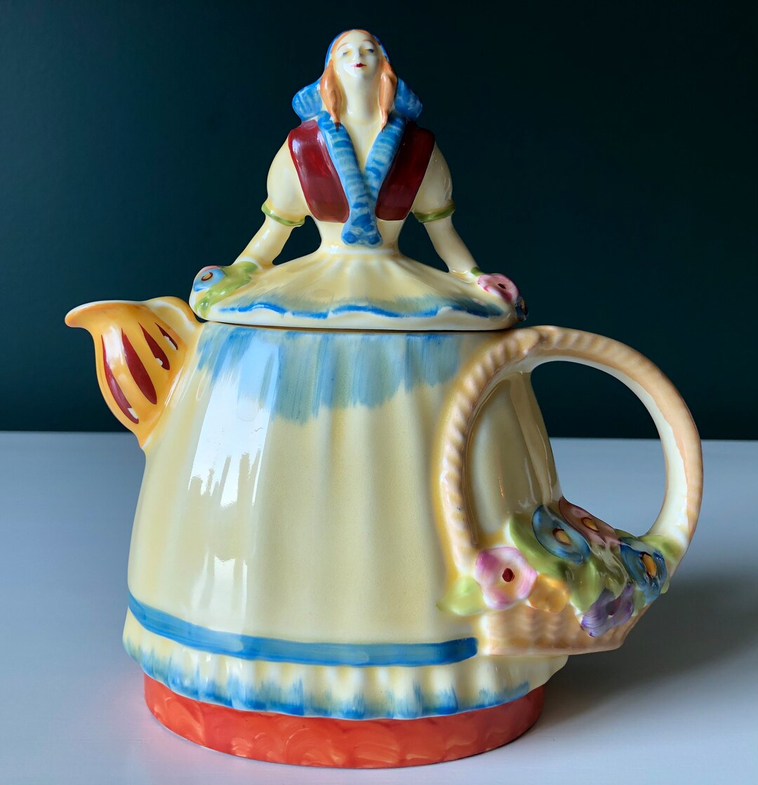 Antique Dutch Girl Teapot, Royal Crown German Figural Teapot, Milk Maid ...
