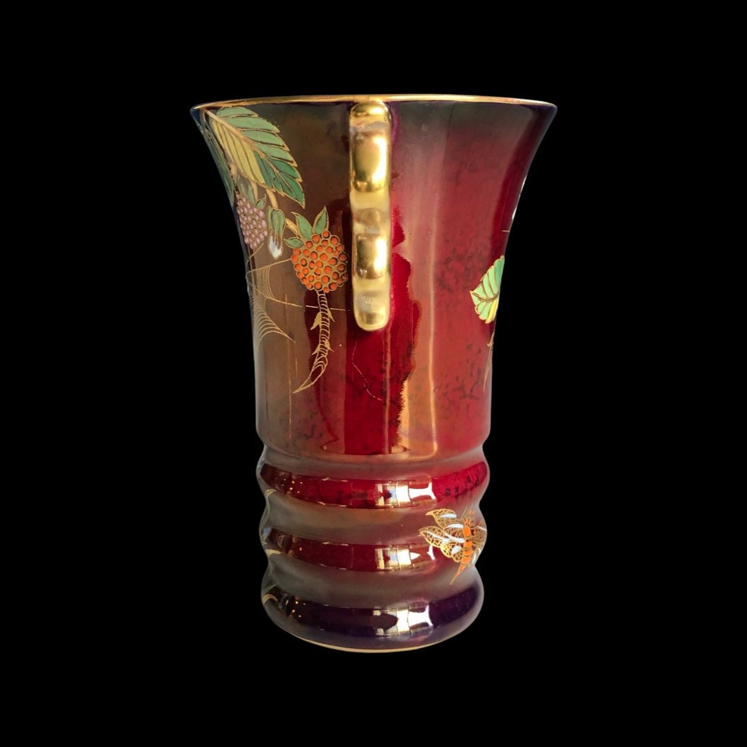 Art Deco Red Carlton-ware Rouge Royale Spider Web Luster - Etsy