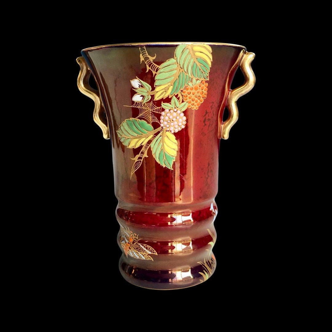 Art Deco Red Carlton-ware Rouge Royale Spider Web Luster - Etsy